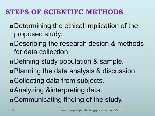 Scientific Method and Steps to conduct Scientific Research | PPT