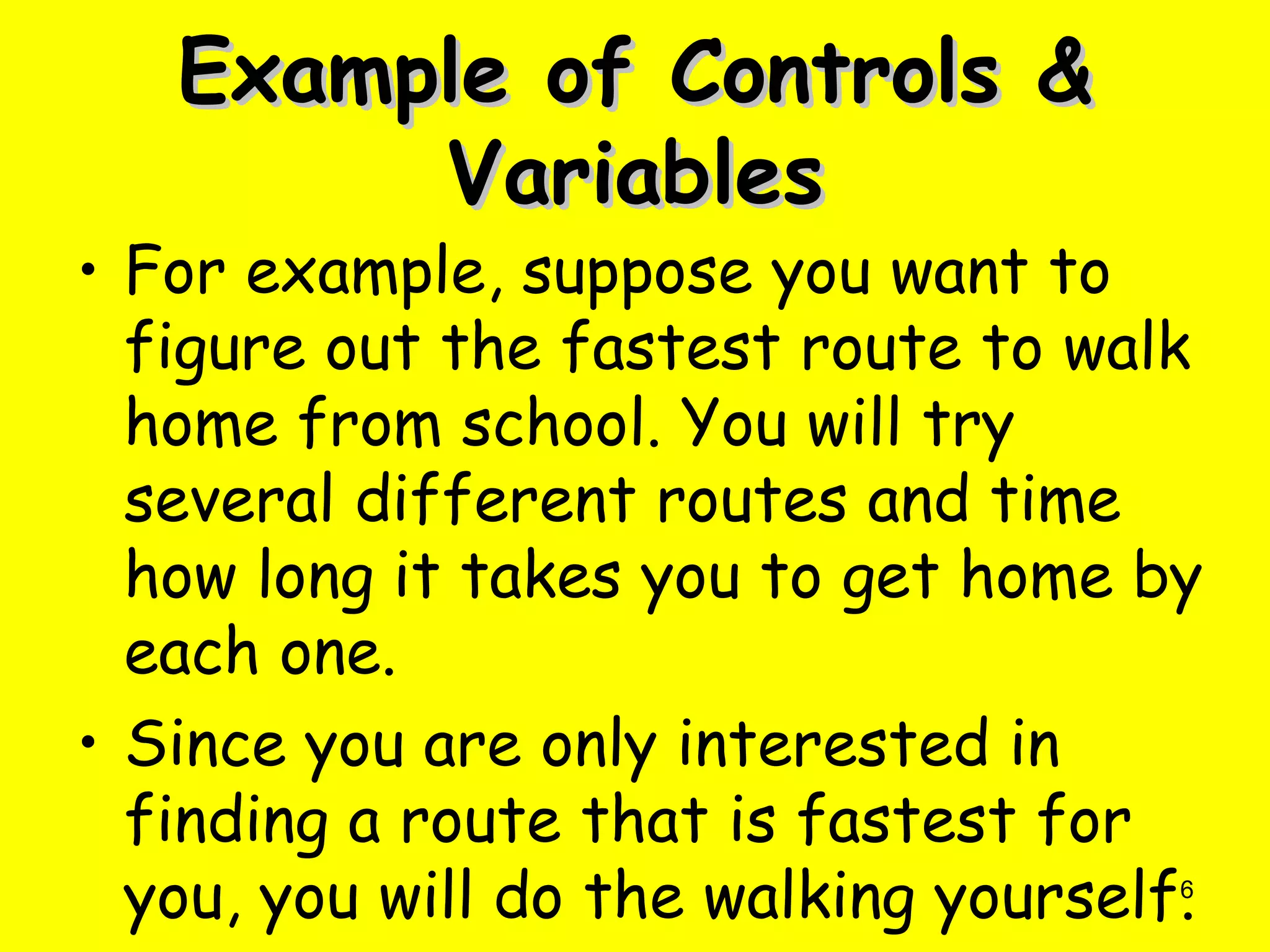 Scientific method controls and variables | PPT