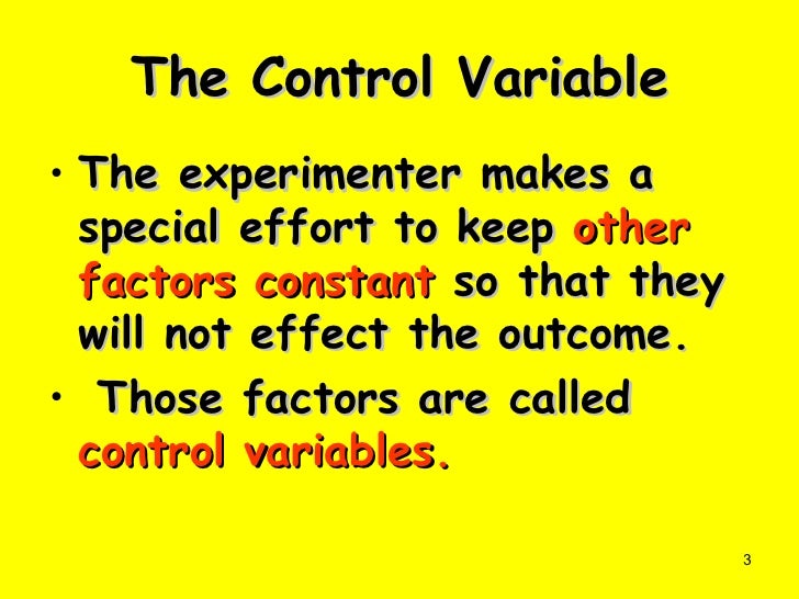 Scientific method controls and variables