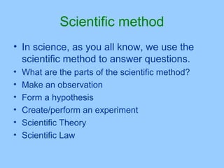 Scientific method forensics | PPT