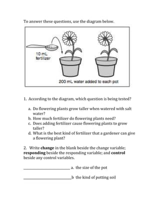 Scientific method variables (worksheet) | DOCX