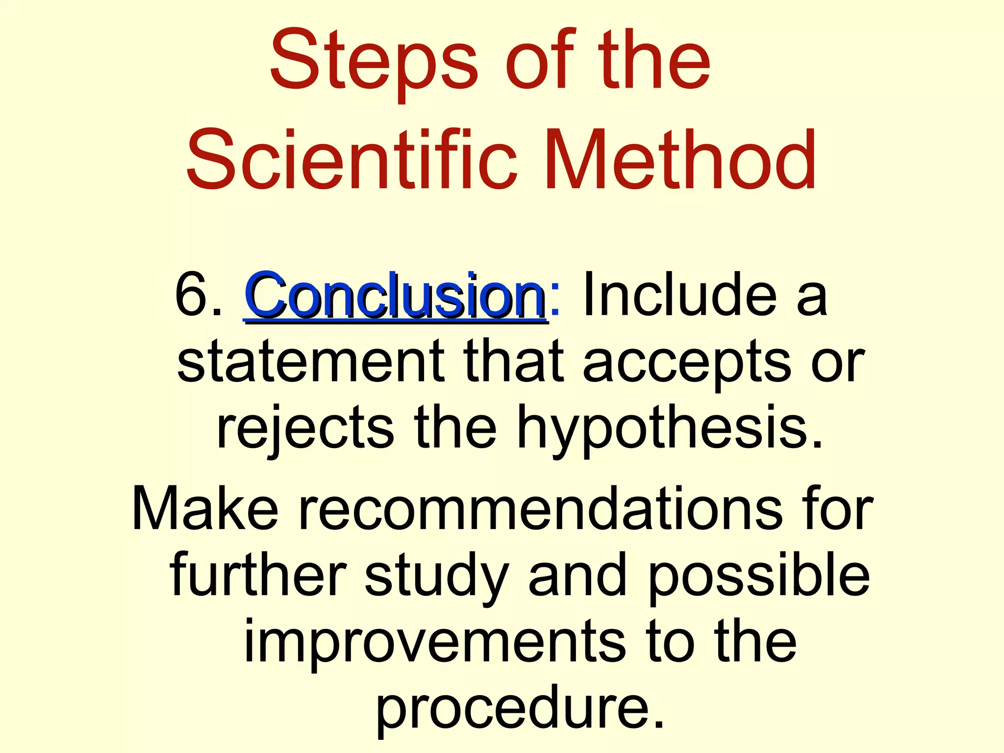 Scientific method step by step | PPT