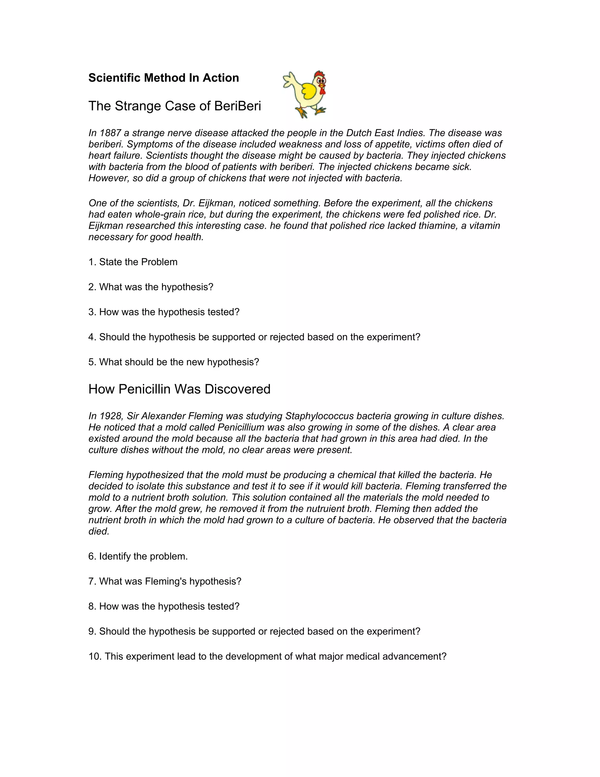 Biology - Scientific Method in Action | DOC