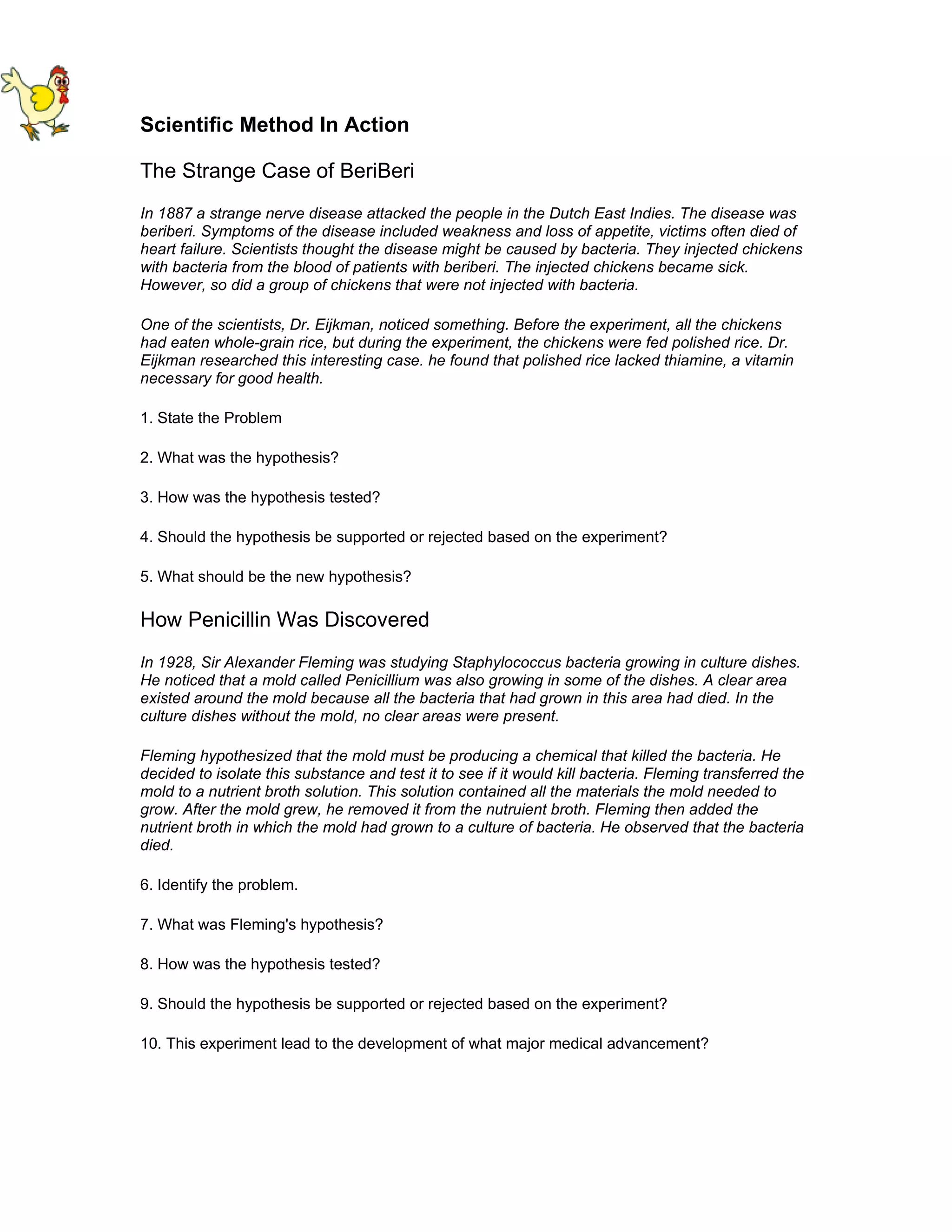 Scientific method in action activity | DOC