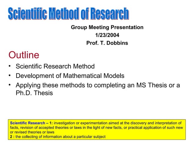 Scientific method of research | PPT