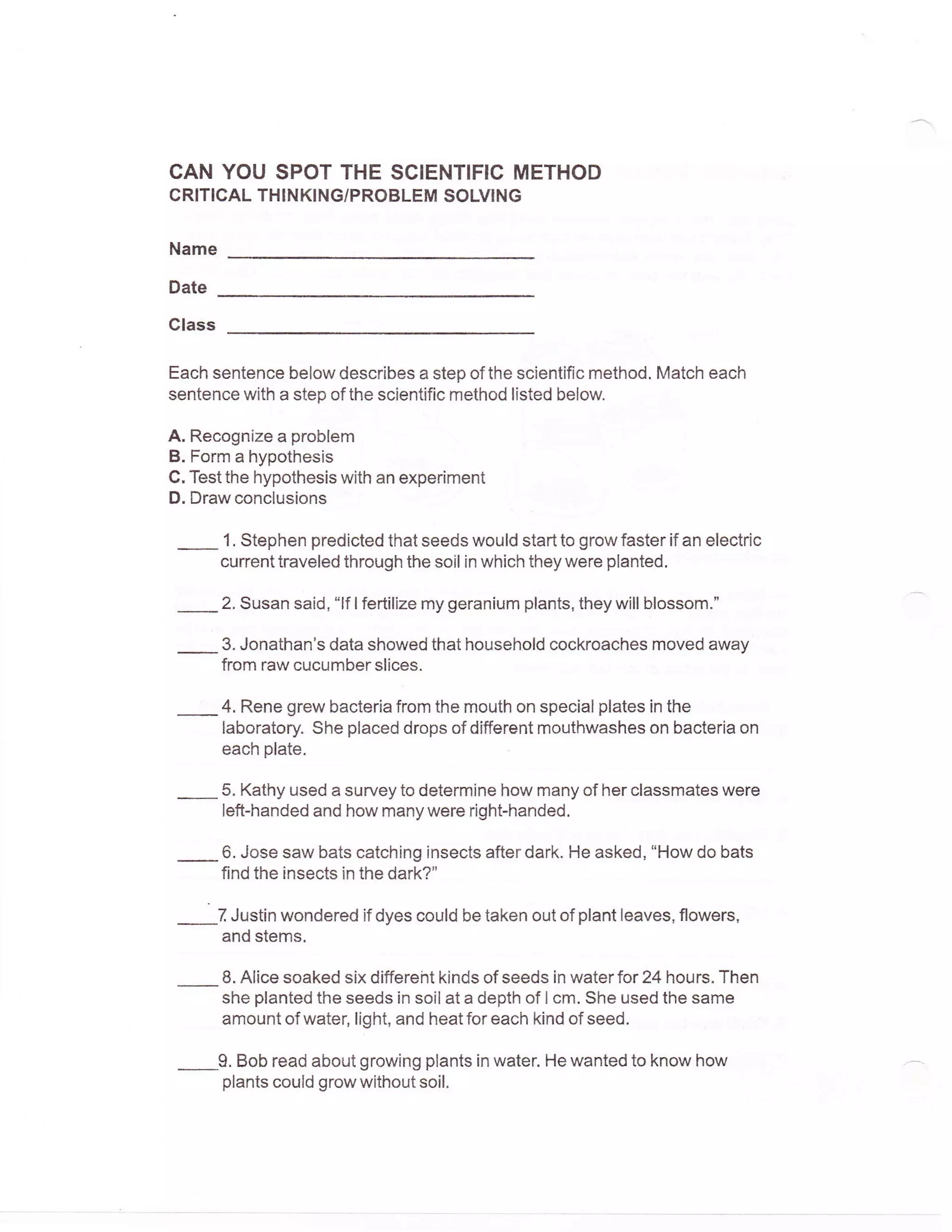Scientific method packet | PDF