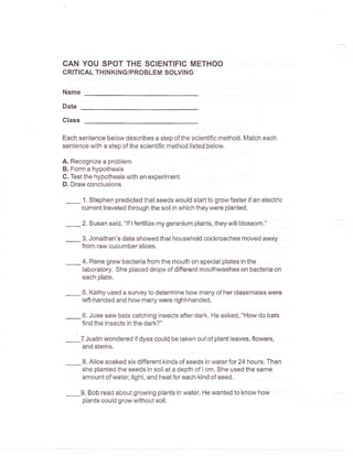 Scientific method packet | PDF