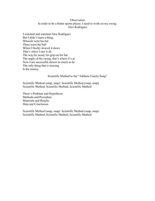 Scientific method poems | DOCX