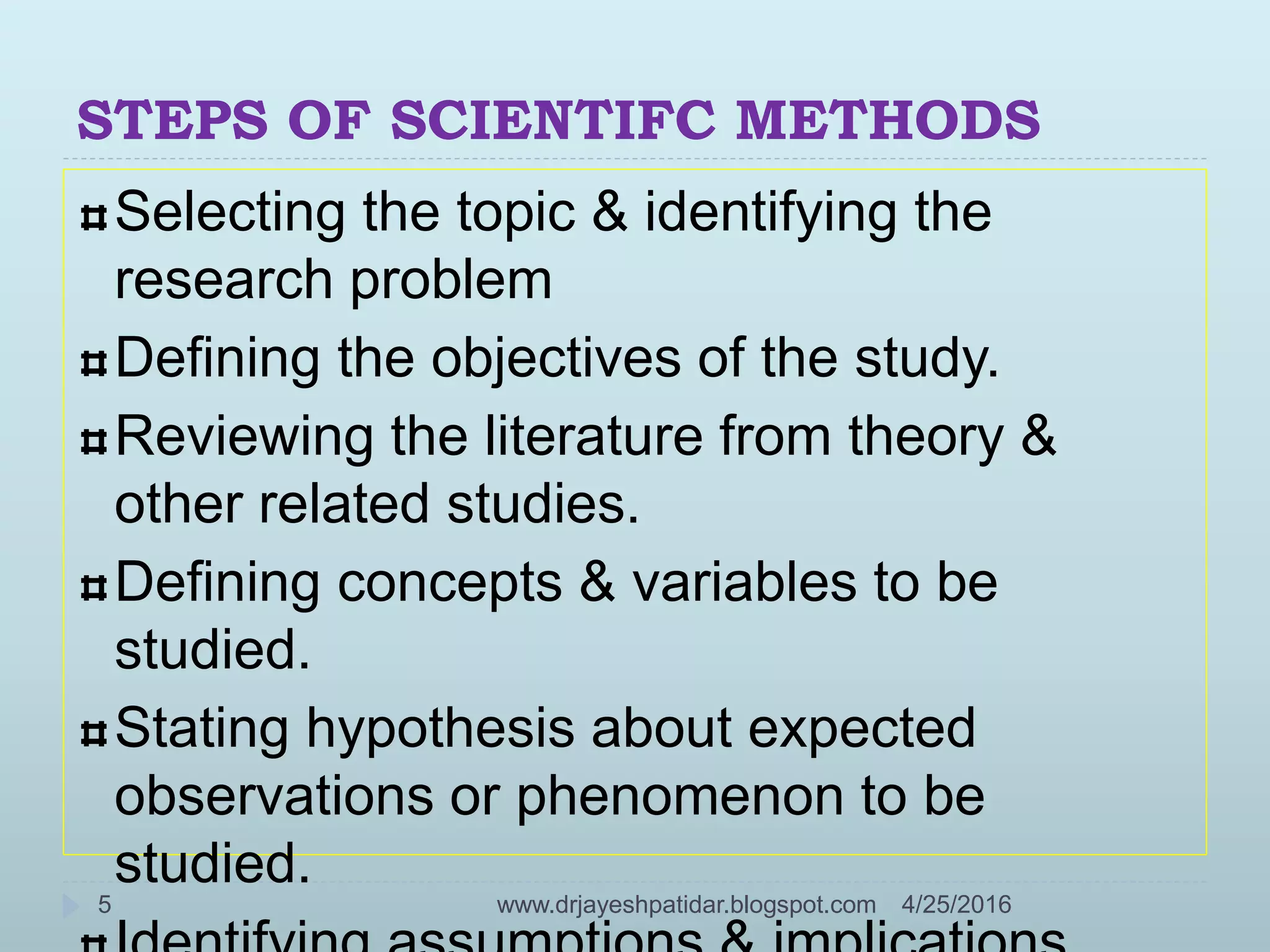 Scientific methods of research | PPSX