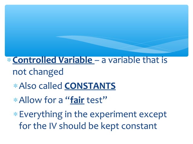 Scientific Method And Variables Ppt