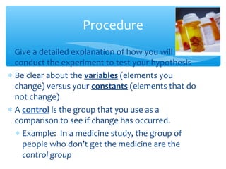 Scientific method & variables | PPT