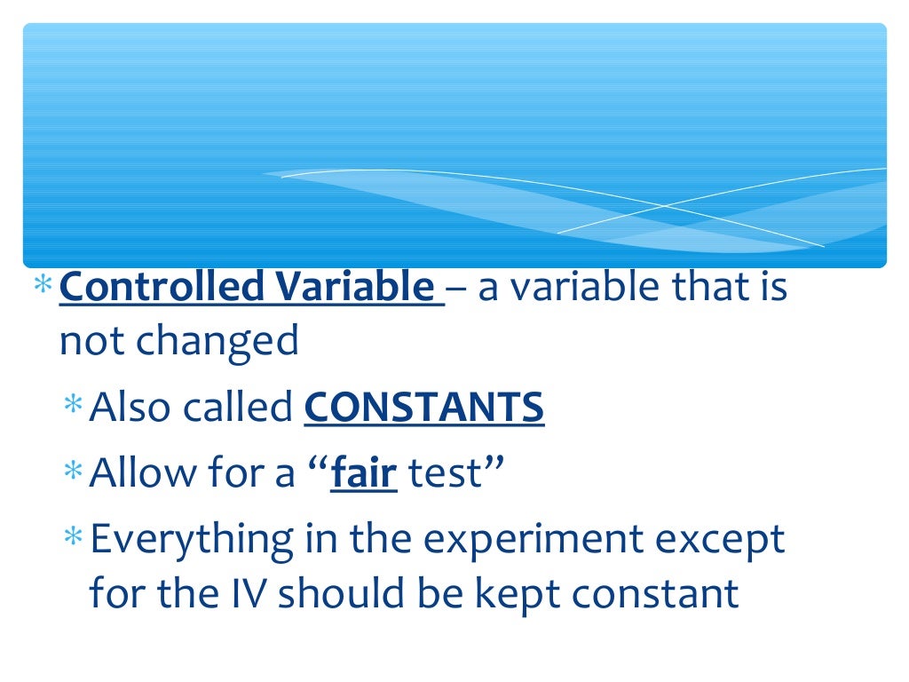 Scientific method & variables