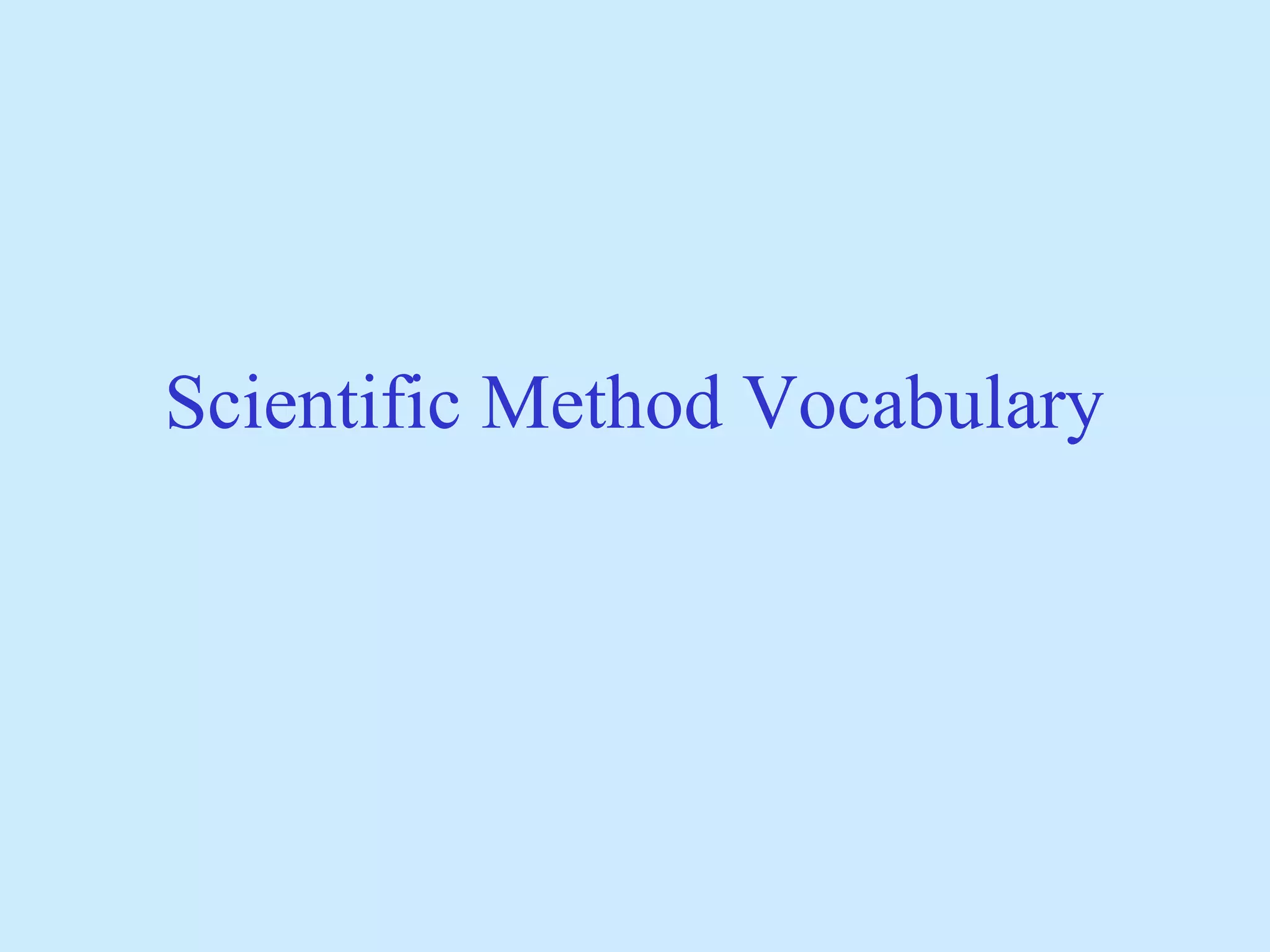 Scientific method vocabulary Biology GPSVPS | PPT | Free Download