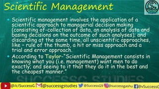 Scientific Management. principles of Scientific Management by F W ...