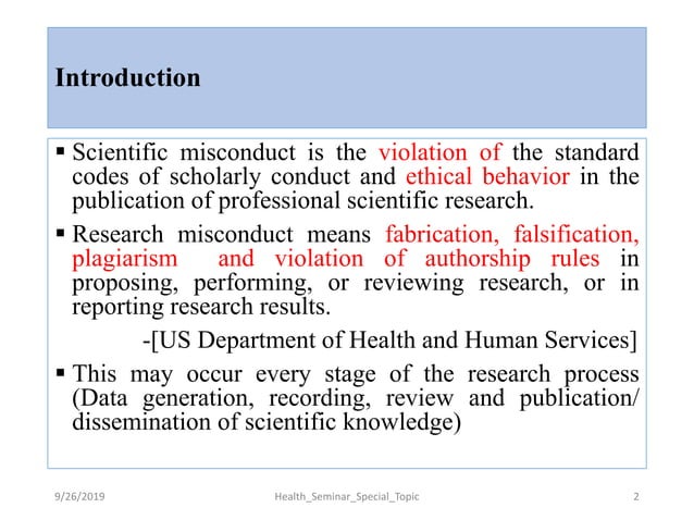 Scientific misconduct | PPTX | Science