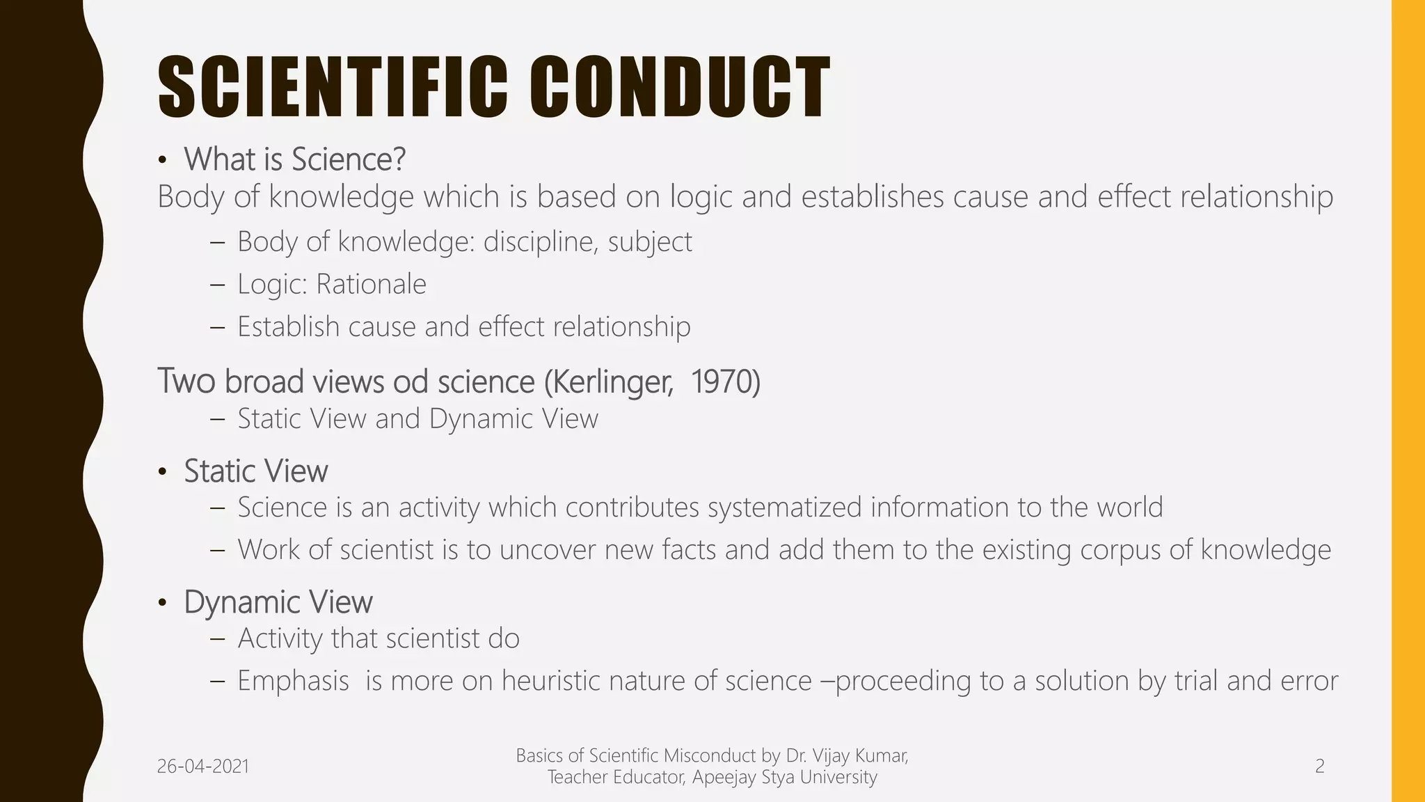 Scientific misconduct by dr vijay kumar | PPTX