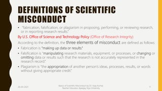 Scientific misconduct by dr vijay kumar | PPTX