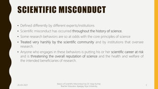 Scientific misconduct by dr vijay kumar | PPTX