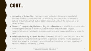 Scientific misconduct by dr vijay kumar | PPTX
