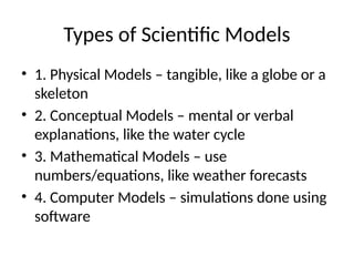 Scientific Models, types of scientific models and importance of ...
