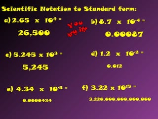 Scientific notation explaination positve | PPT