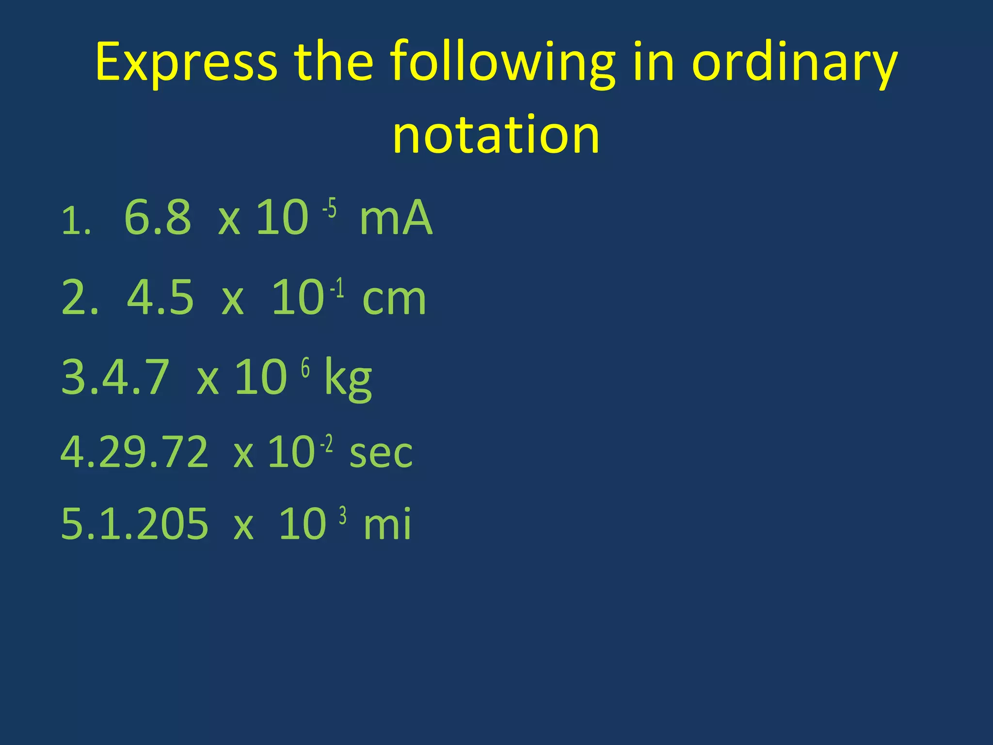 Basic Scientific notation problems | PPT