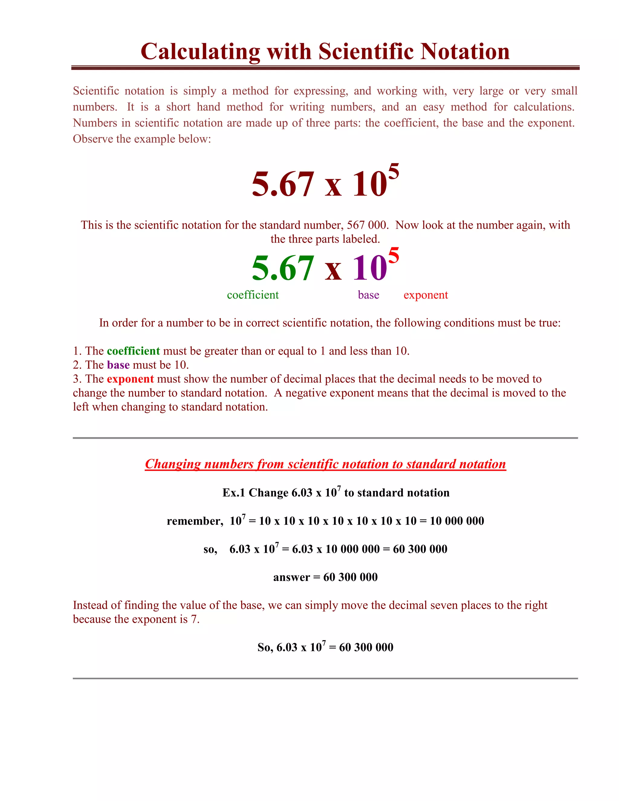 Scientific Notation Rules | DOCX