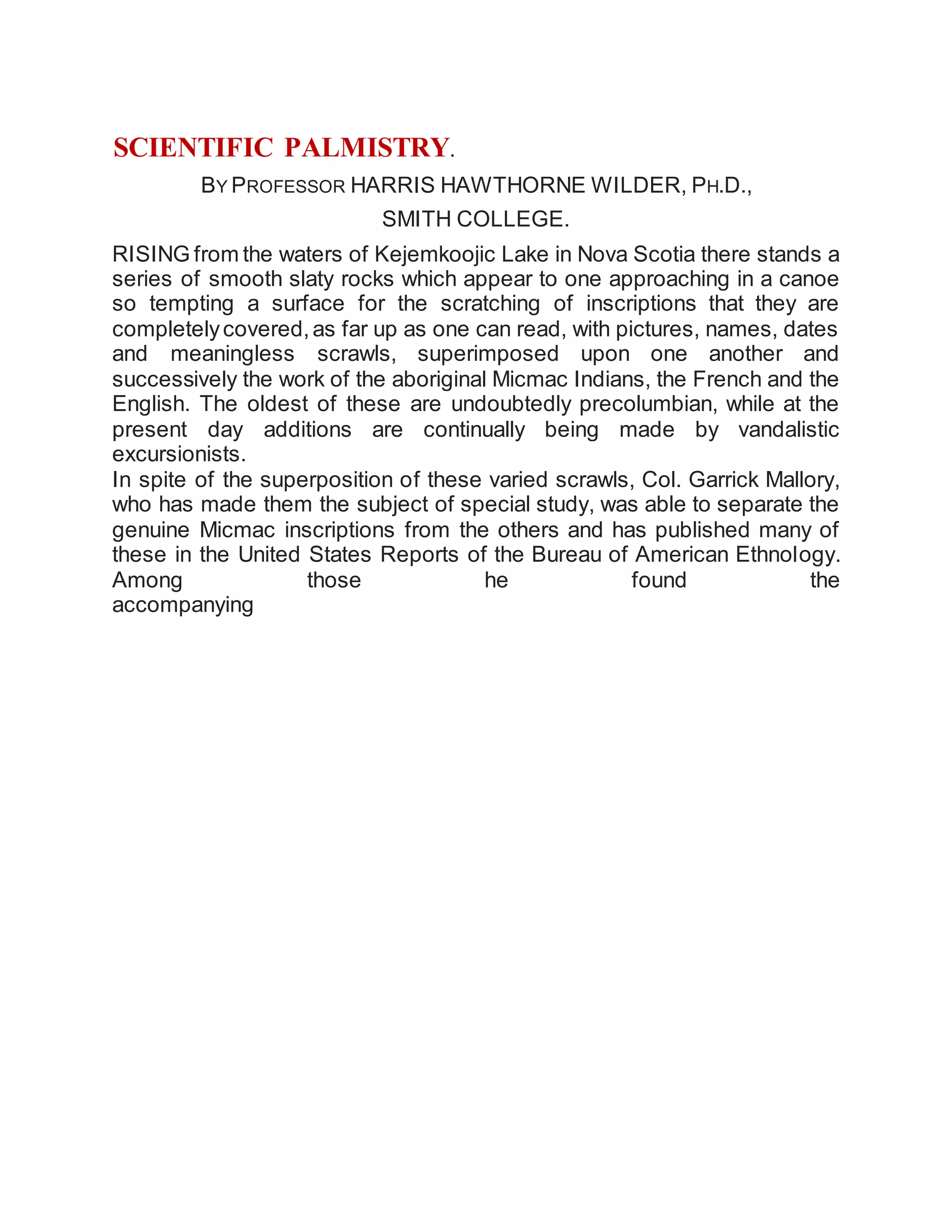 Scientific palmistry | DOCX