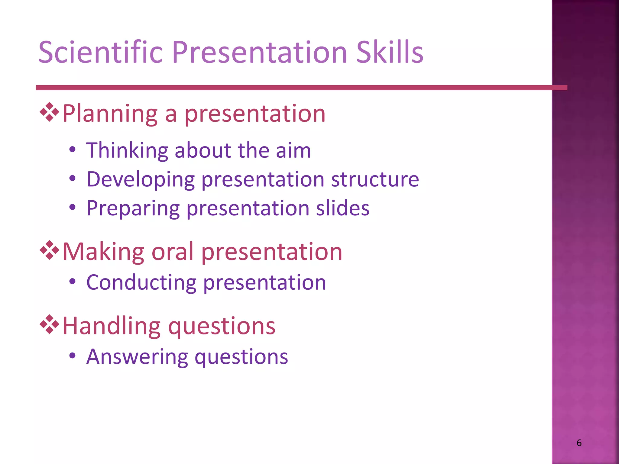 Scientific presentation skills | PPTX