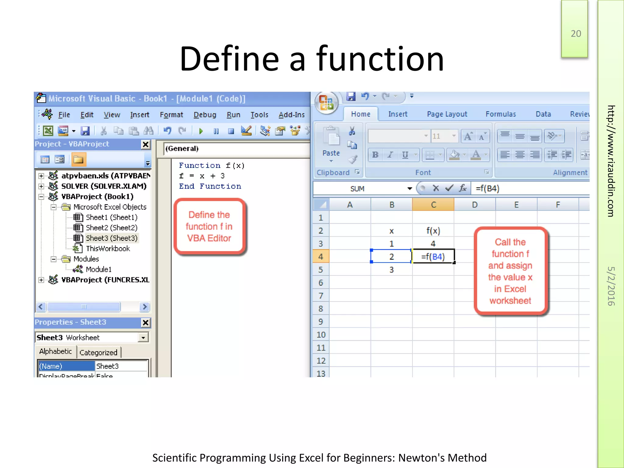 Scientific Programming using Excel for Beginners: Newton's Method | PPT