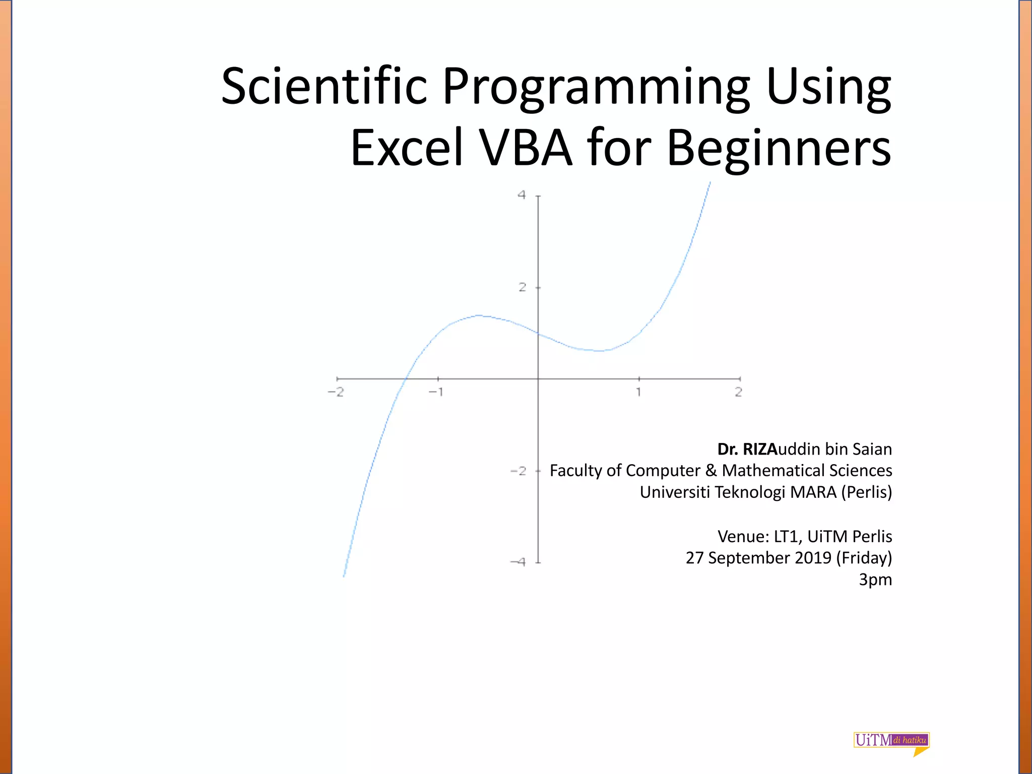 Scientific Programming Using Excel Vba For Beginners Pdf Programming Languages Computing