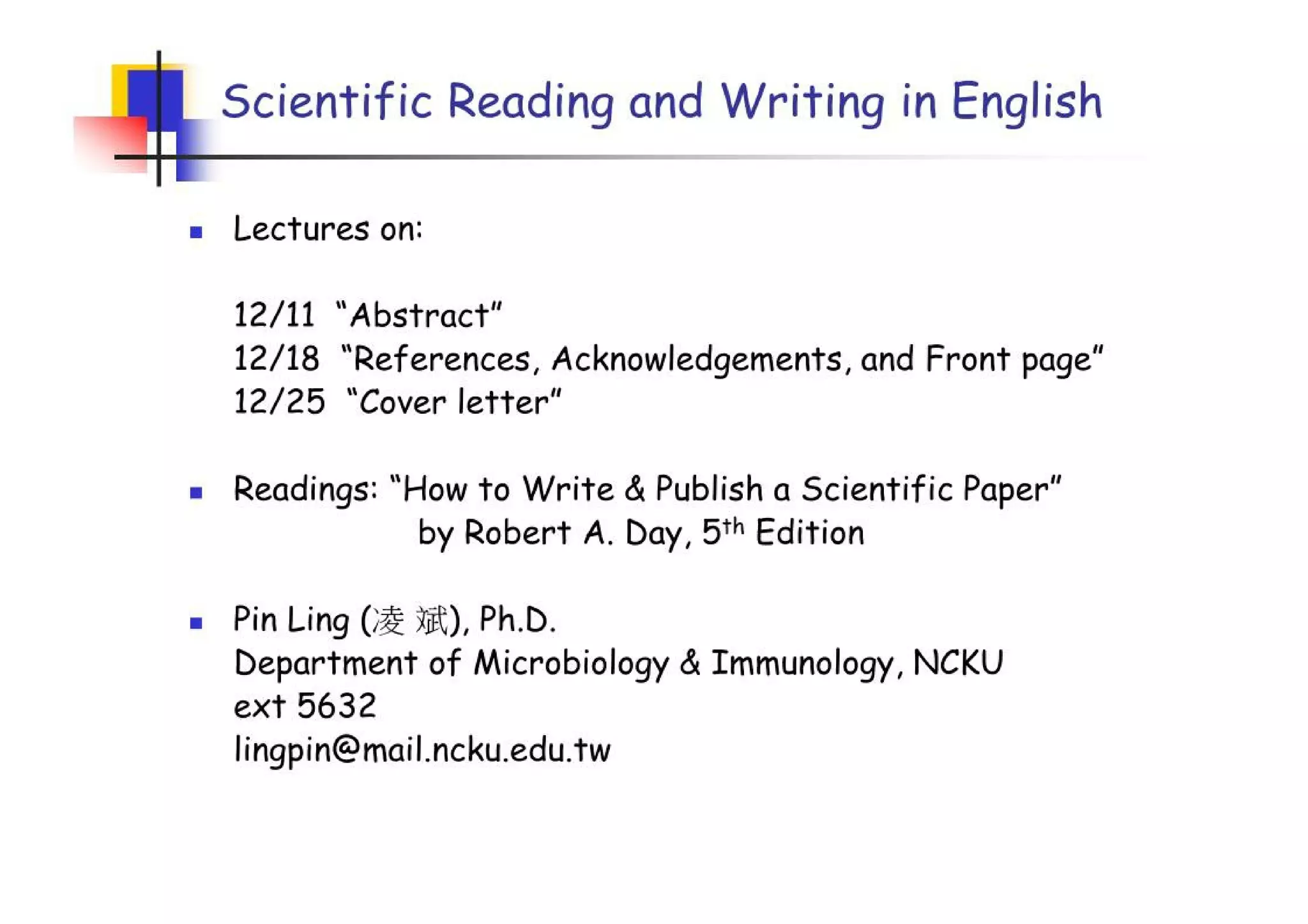 Scientific Reading And Writing In English | PPT