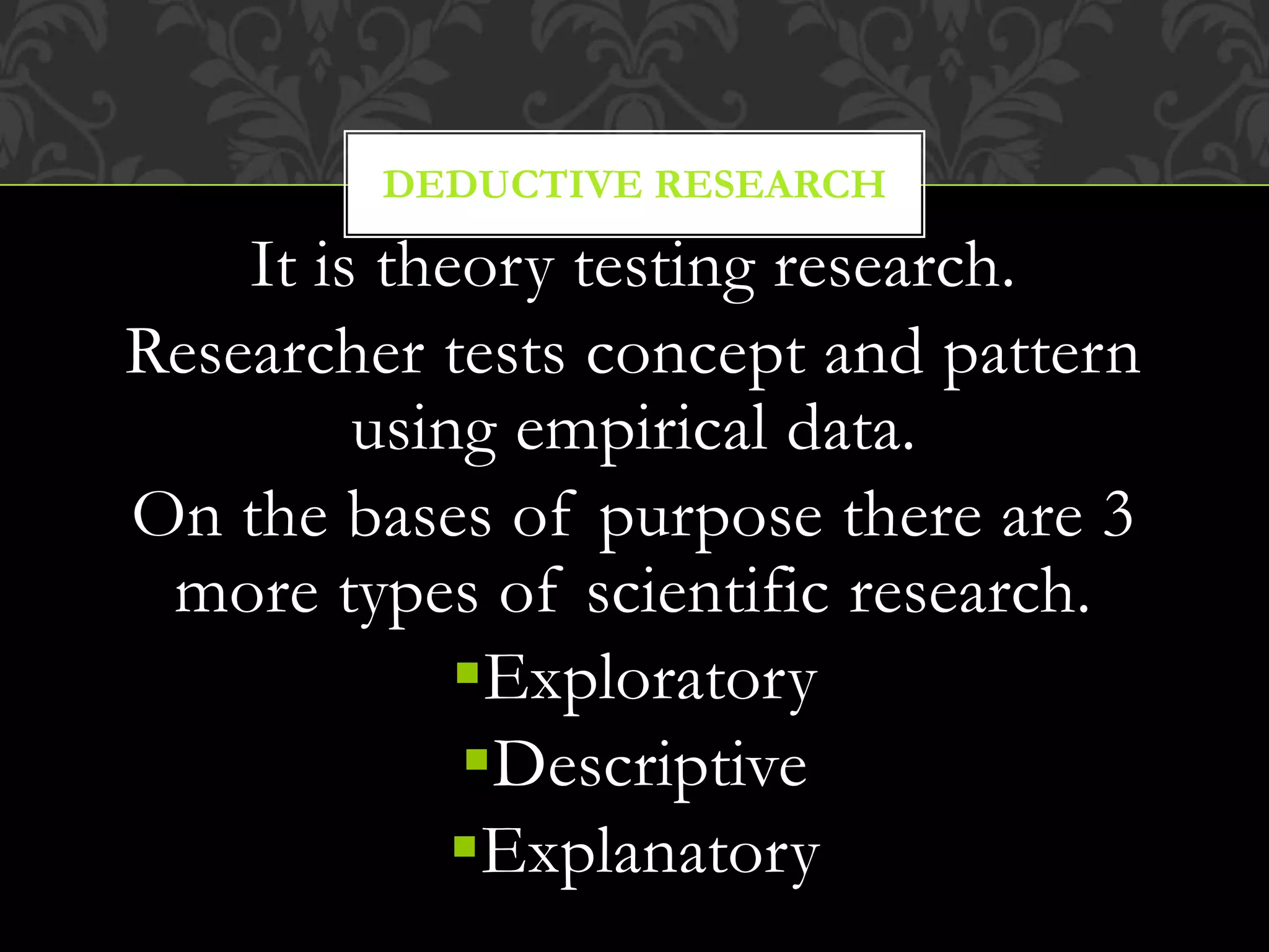 Scientific Research and its Types | PPTX