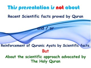Scientific research and Islam | PPTX | Islam | Religion & Spirituality