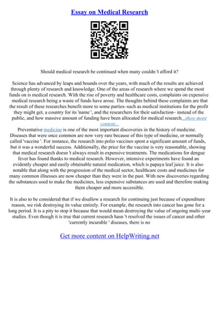 Scientific Research Essay | PDF