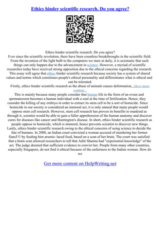 Scientific Research Essay | PDF