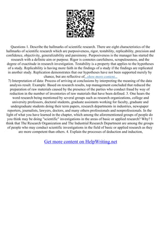 Scientific Research Essay | PDF