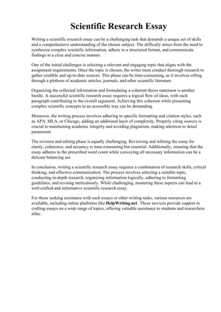 Scientific Research Essay. Whats a research paper. What is Research ...