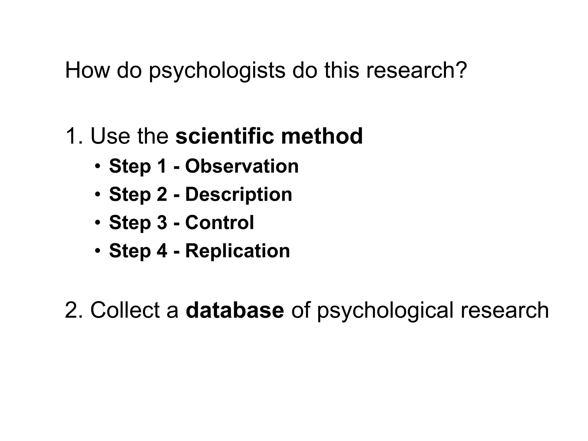 Scientific research in psychology | PDF