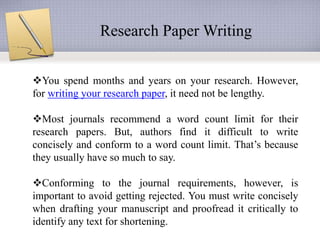 Scientific Research Paper Writing | PPTX
