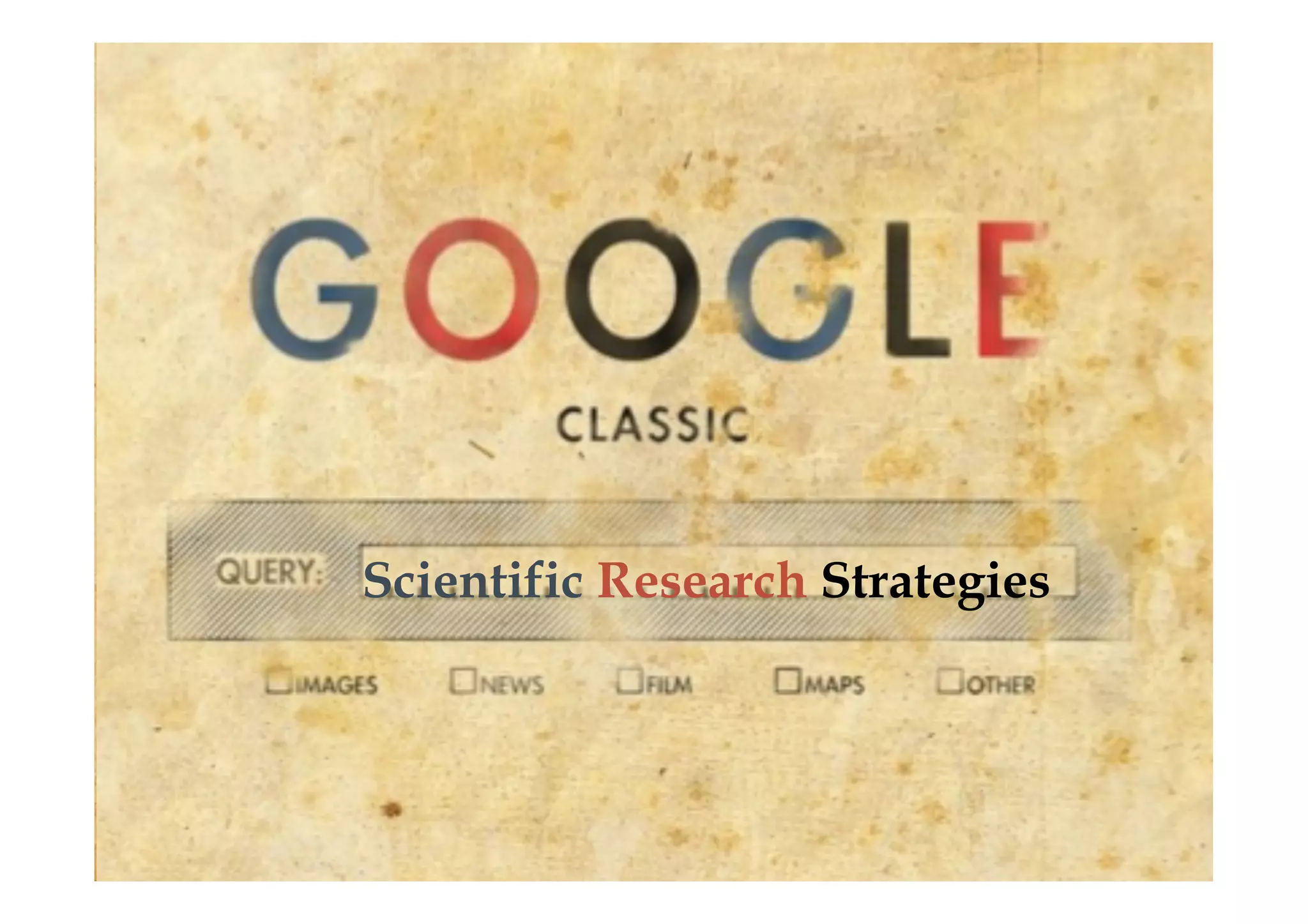 Scientific research strategies 2015 | PPT