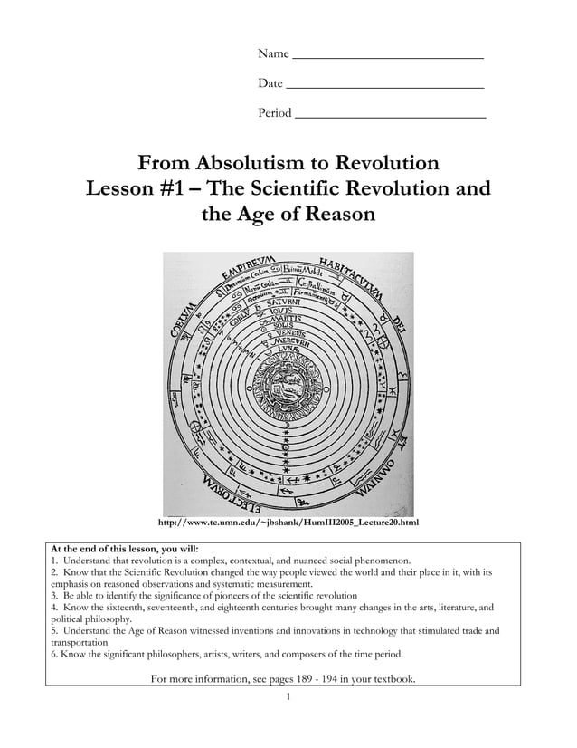 Scientific revolution and age of reason | PDF