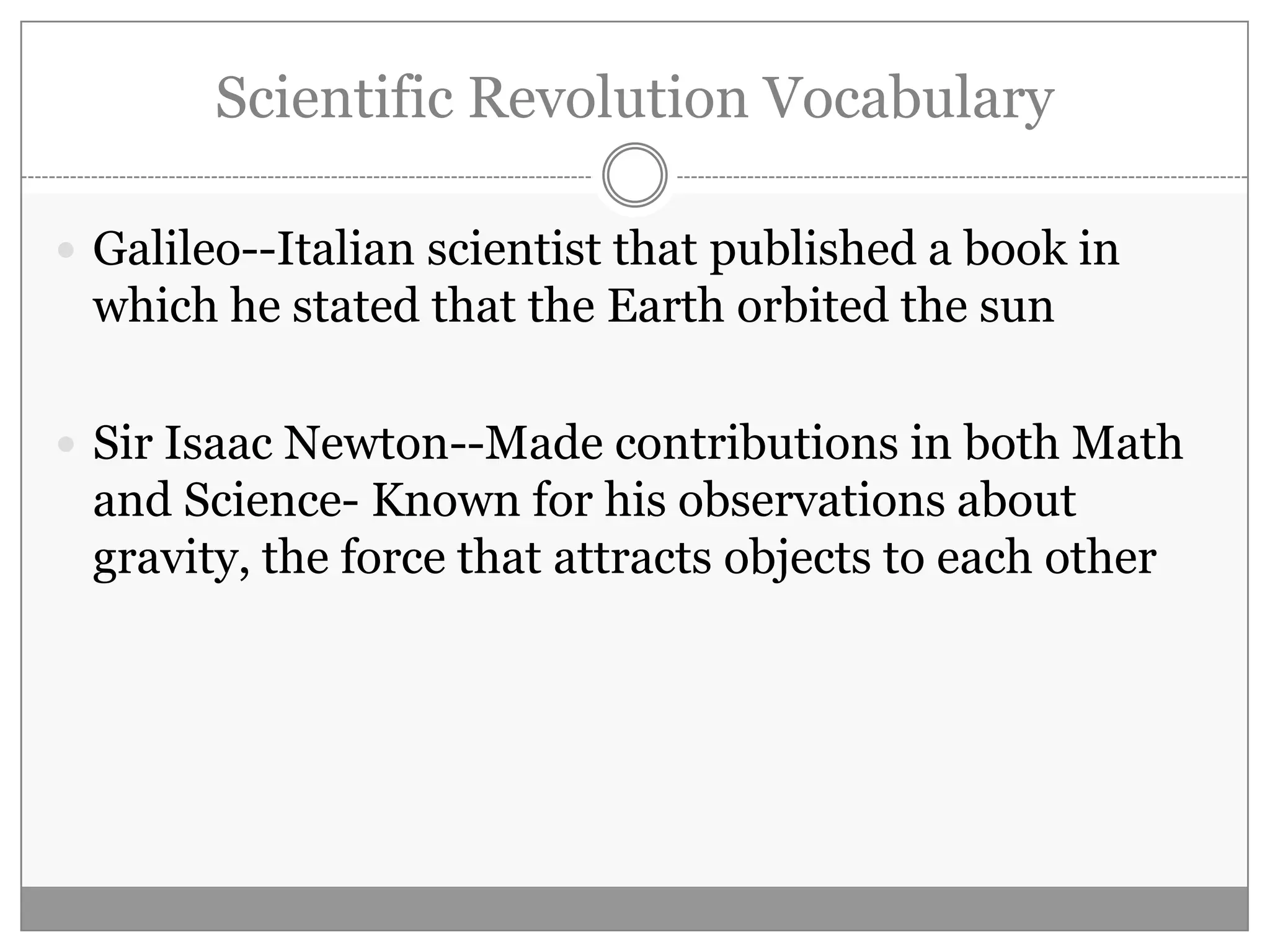 Scientific Revolution and Enlightenment Vocabulary | PPT