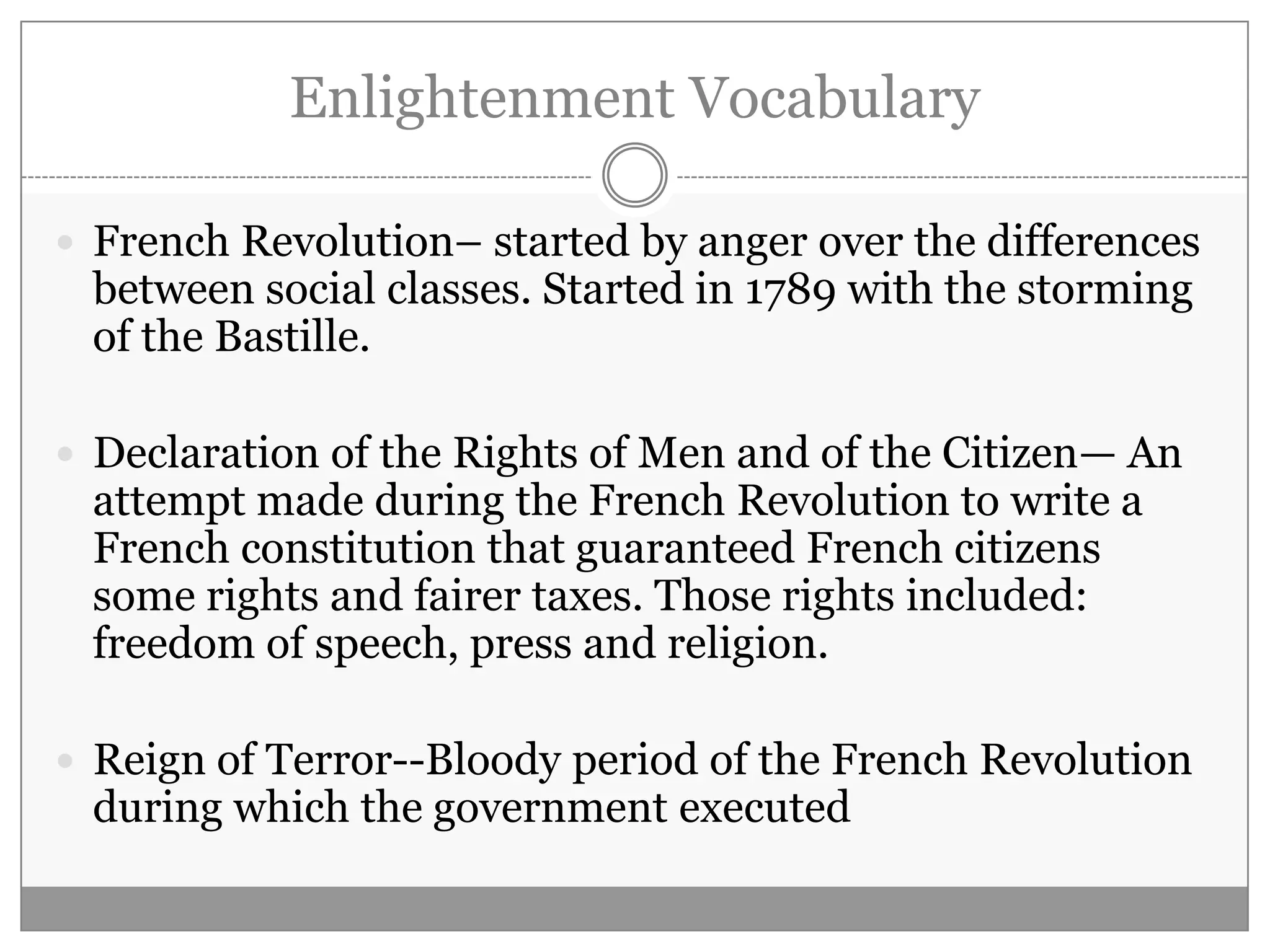 Scientific Revolution and Enlightenment Vocabulary | PPT
