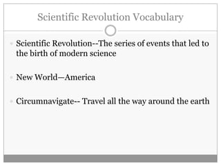 Scientific Revolution and Enlightenment Vocabulary | PPT