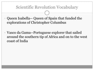 Scientific Revolution and Enlightenment Vocabulary | PPT