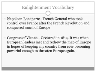 Scientific Revolution and Enlightenment Vocabulary | PPT