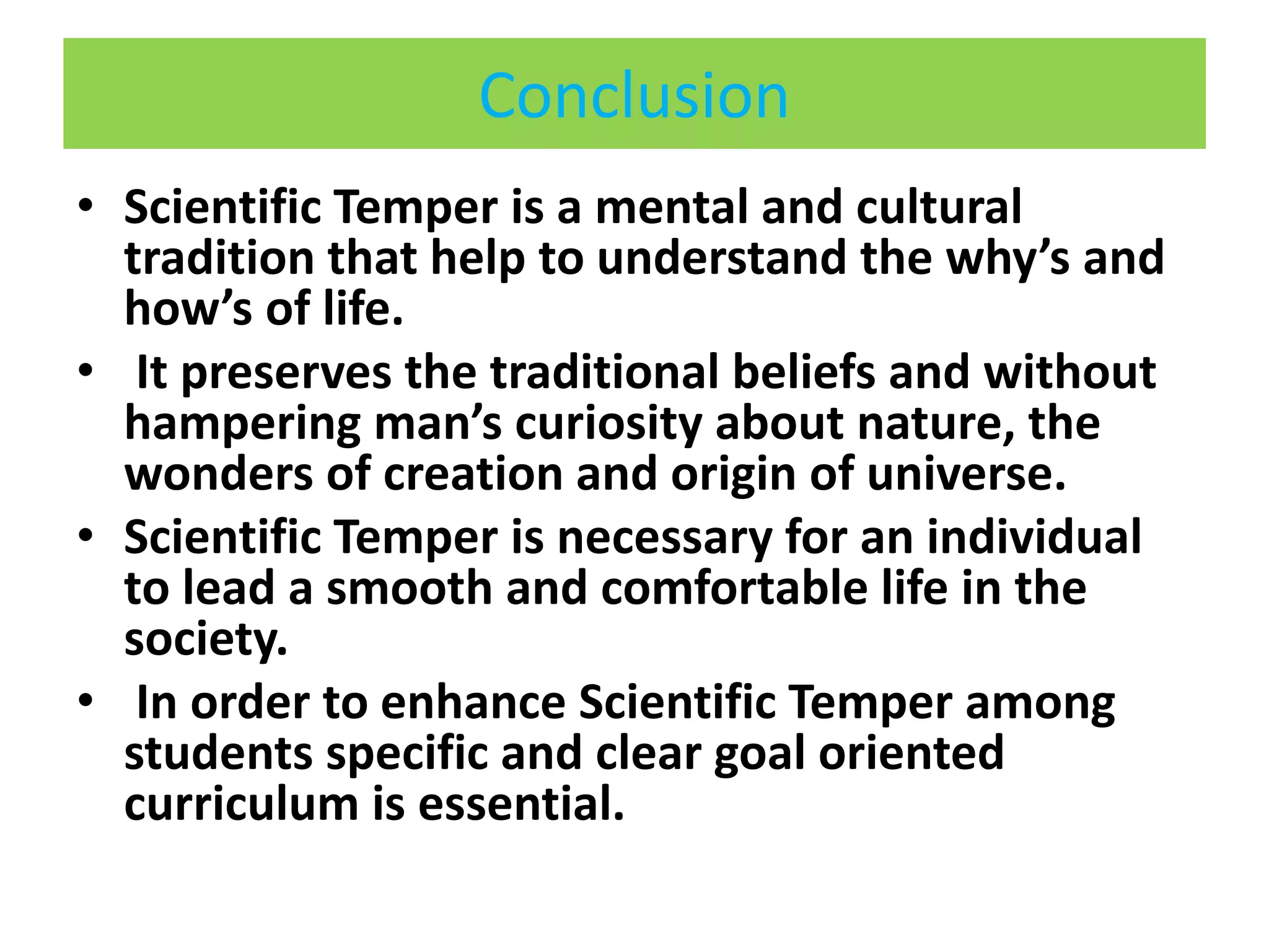 Scientific temper | PPTX