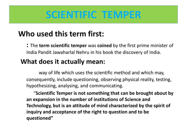 Scientific temper | PPTX | Science