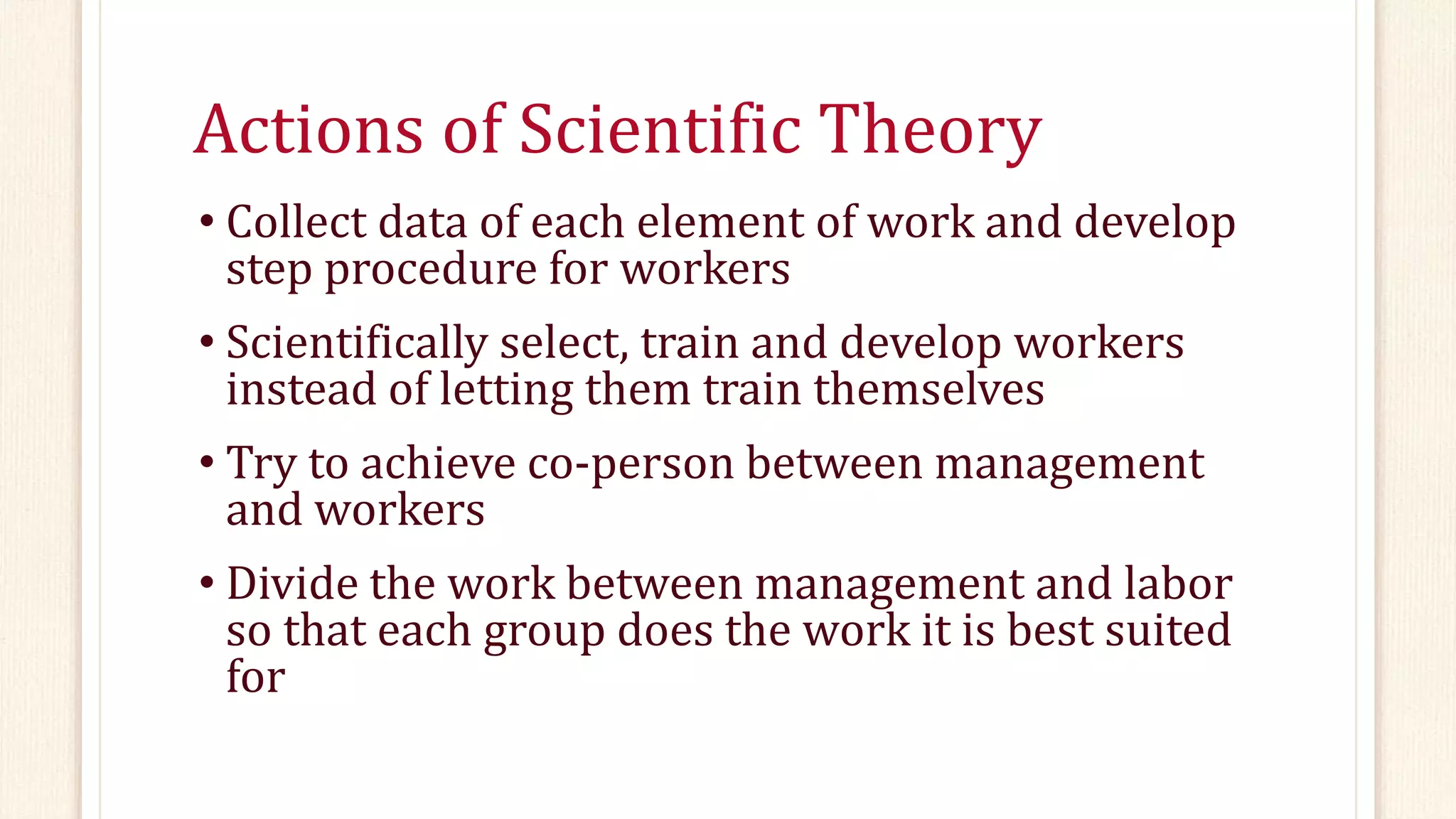 Scientific theory by frederick taylor | PPTX